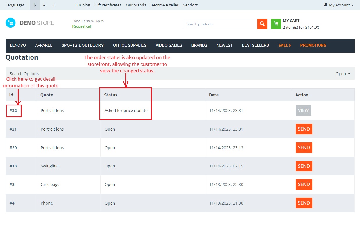CS-Cart Request For Quotation